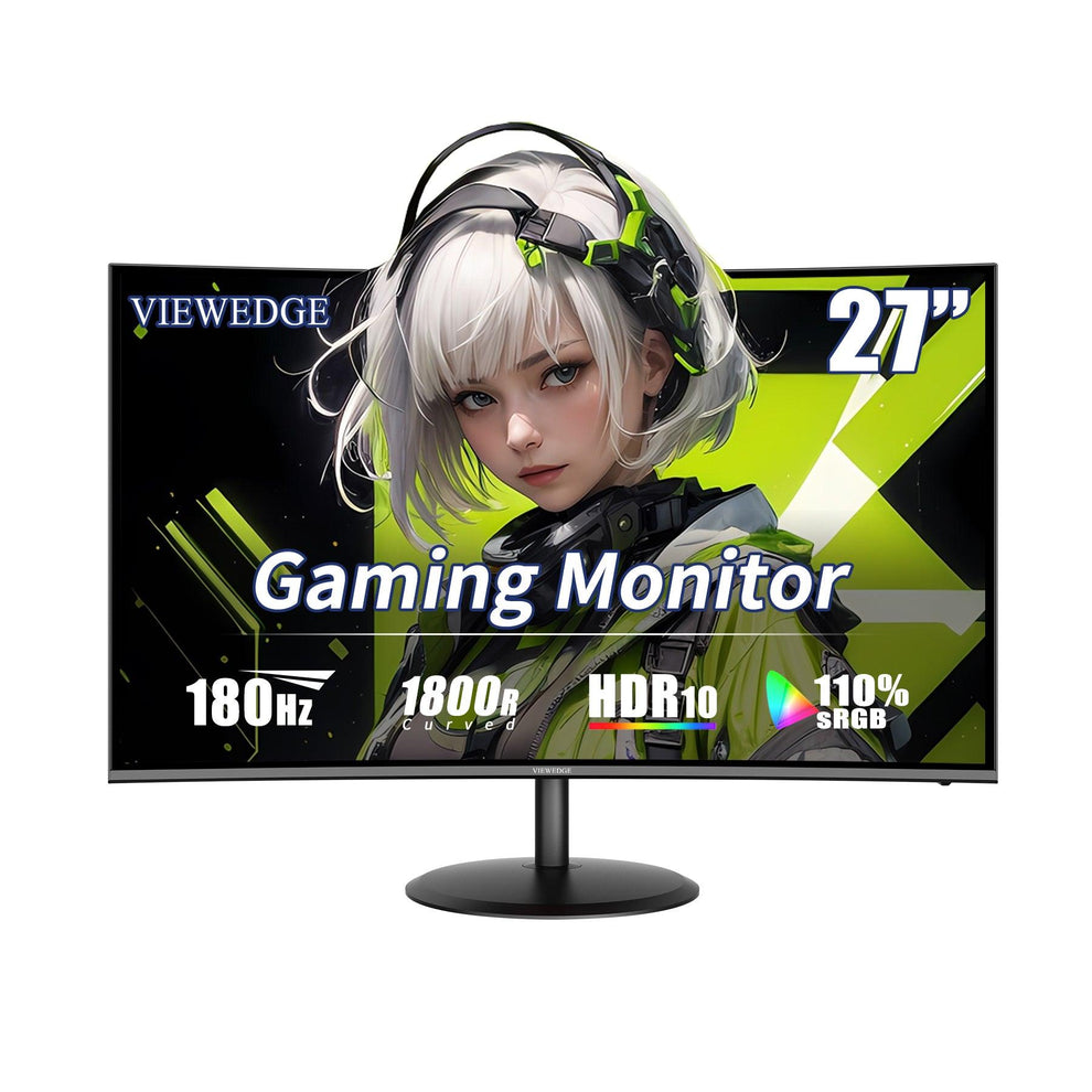 Viewedge CS27FH - 27 Inch Curved Gaming Monitor FHD 180hz with Speaker