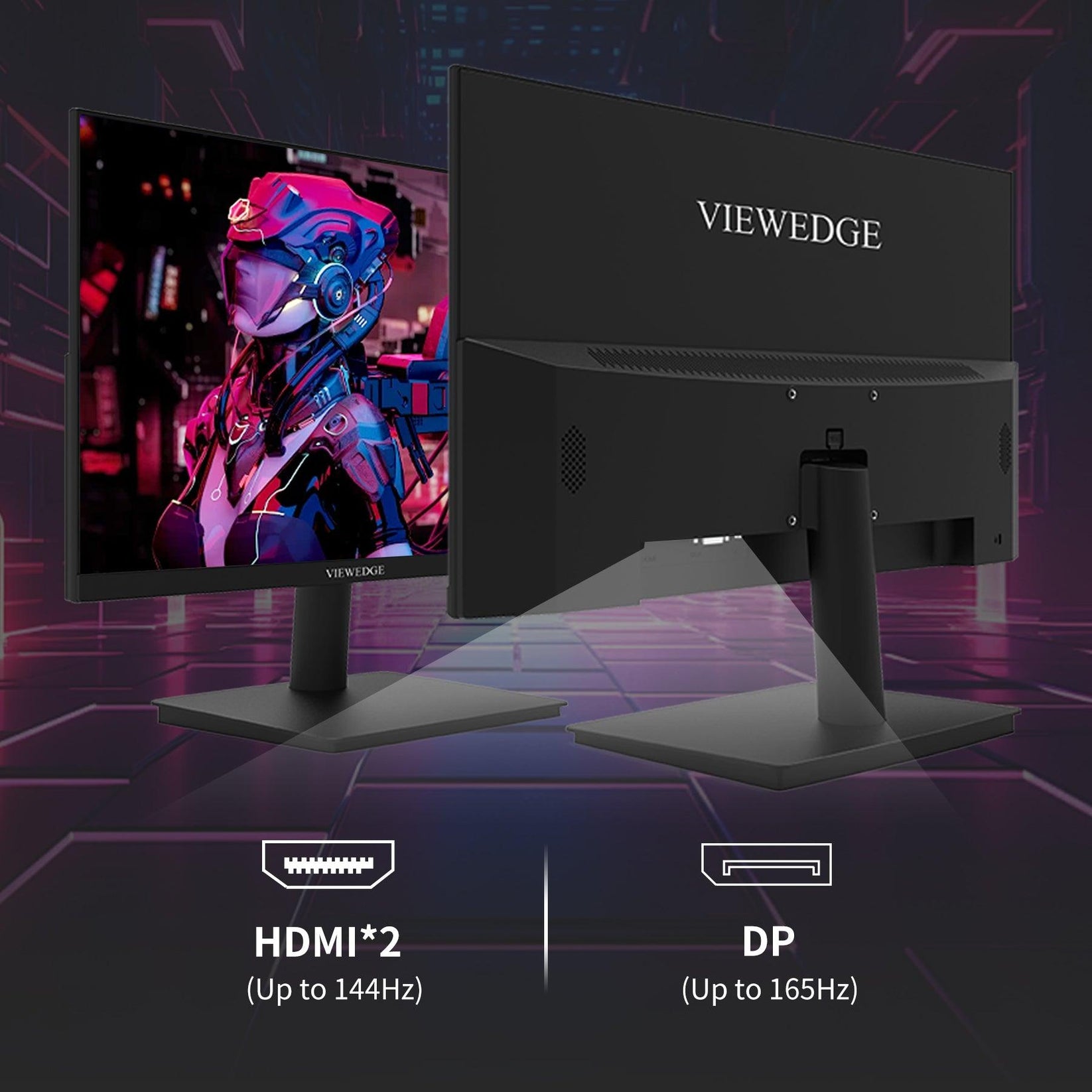 Viewedge CS27QK - 27 inch 1440p QHD 165Hz IPS Gaming Monitor with HDR 10